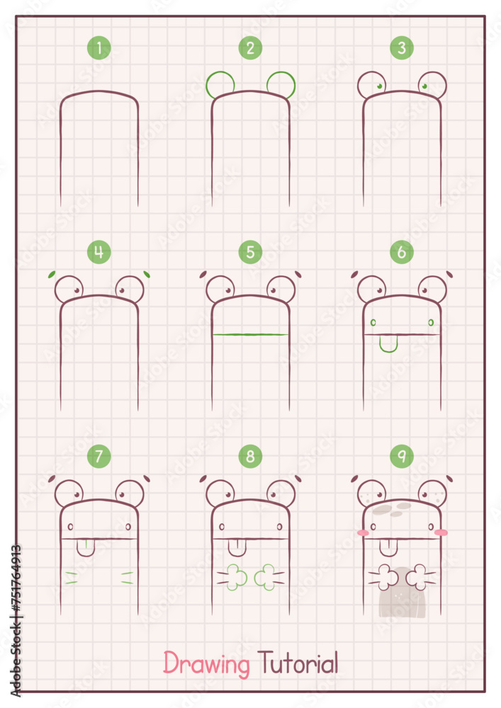 How to Draw a Frog. Step by Step Drawing Tutorial. Draw Guide. Simple ...