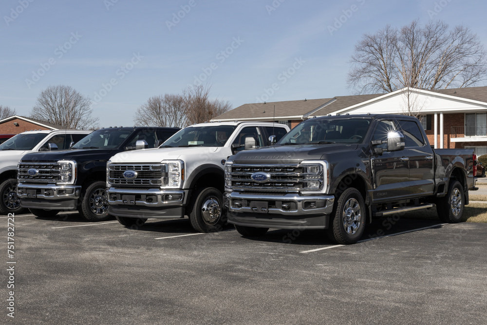 Ford F-250 Super Duty Crew Cab display at a dealership. Ford offers the ...