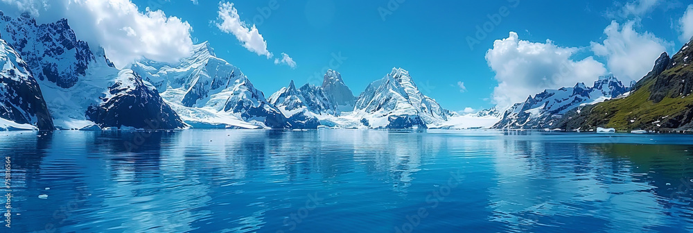 Sea ice fields formed when thawing icebergs and galetmers, turning into ...