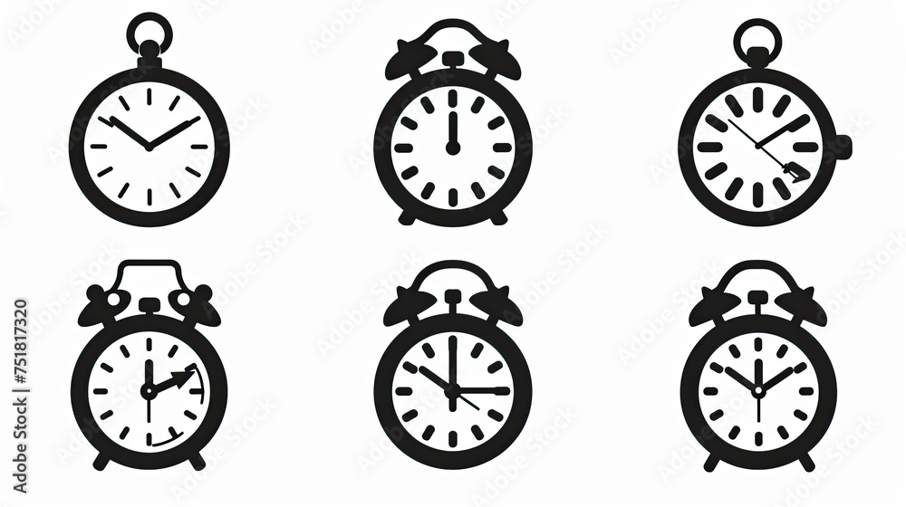 clock and time icons or logos , white background showing universe is a ...