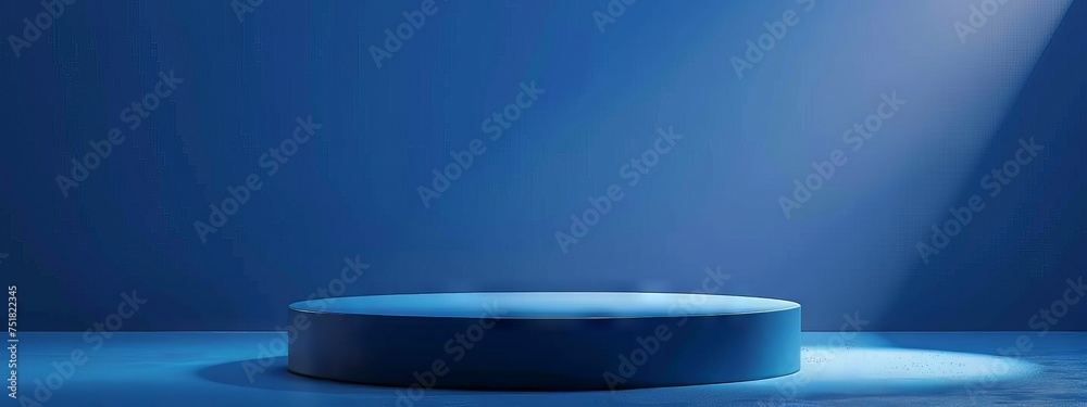 Podium background blue platform product 3d studio stage pedestal light ...