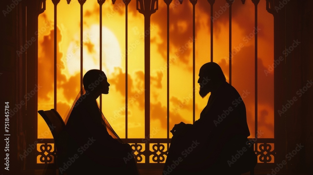Silhouette of the parable of the persistent widow and the unjust judge ...