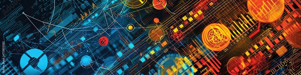 A montage of financial icons and symbols forming a mosaic, representing ...