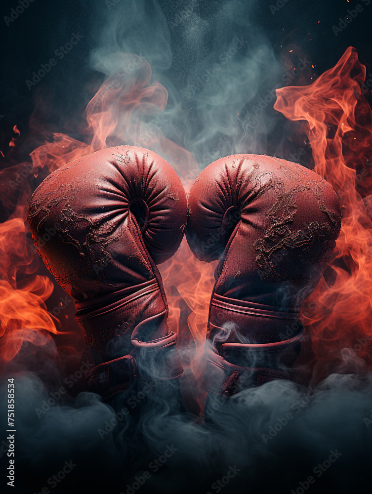 Boxing contact sport, martial art, athletes strike each other with ...