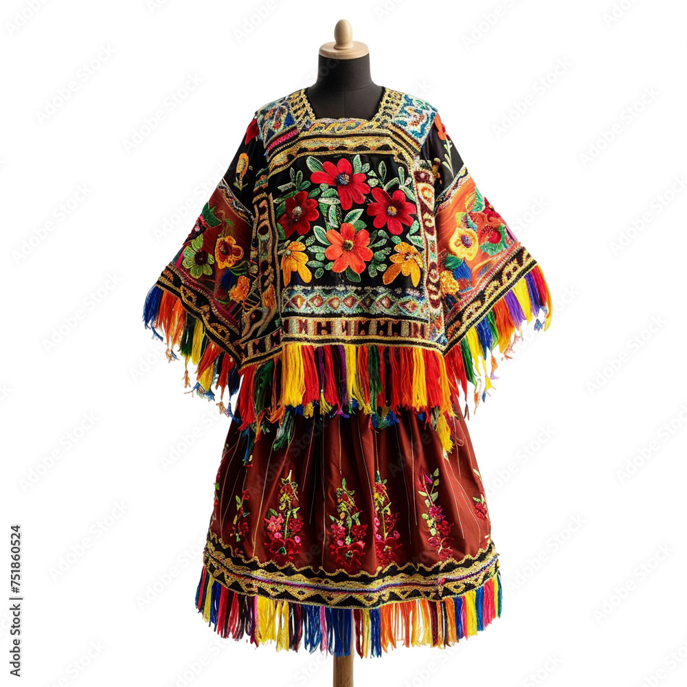 Huipil displayed on mannequin, transparent background, isolated image ...