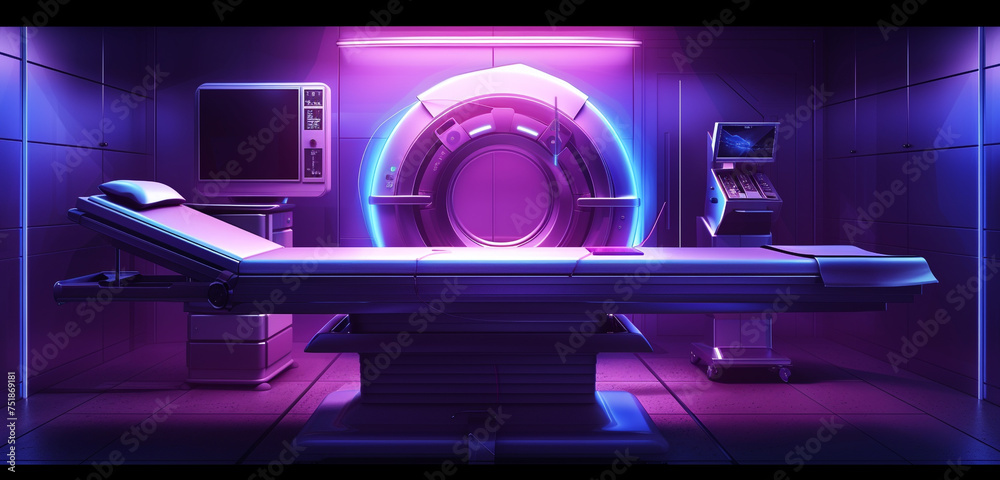 Create an image of a high-tech laboratory bed with a sleek, modern look ...