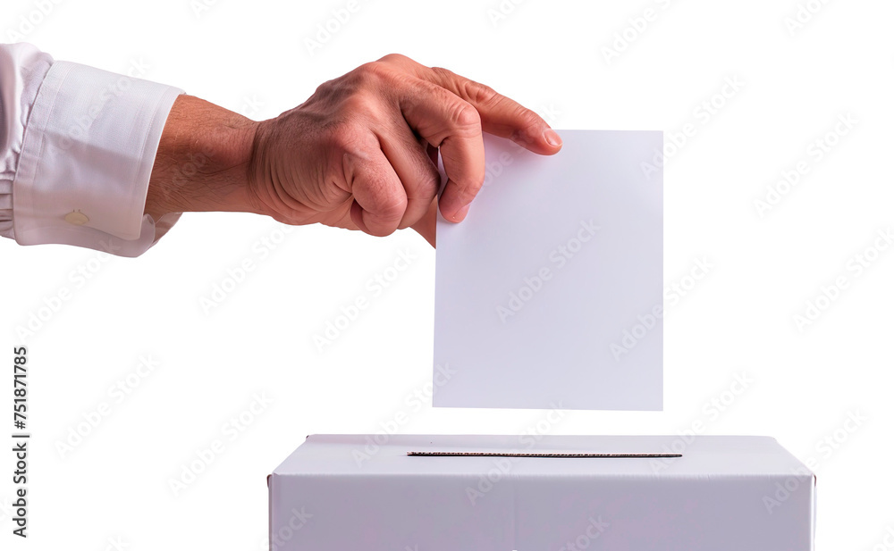 Hand placing vote in voting ballot box, transparent background, PNG ...