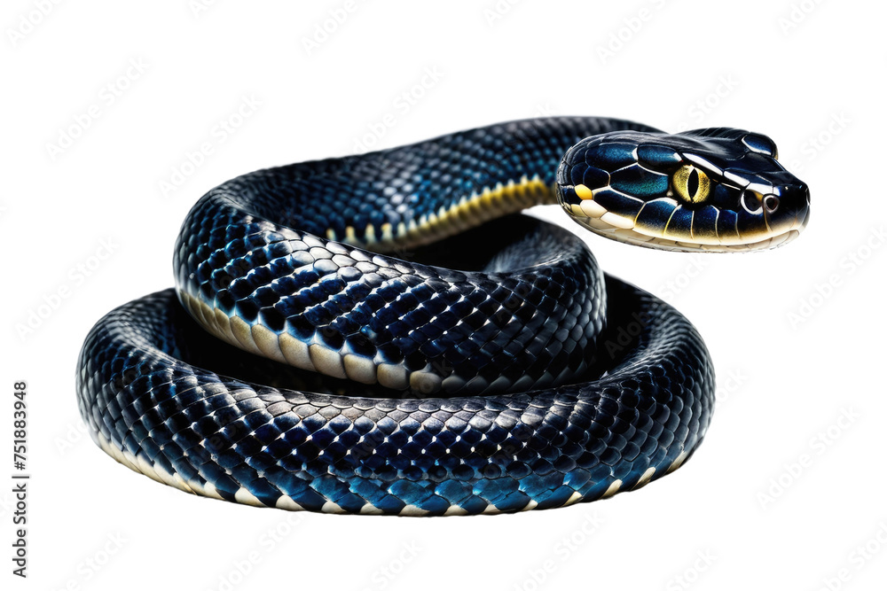 King snake poised to strike, full body stance, scales glistening ...