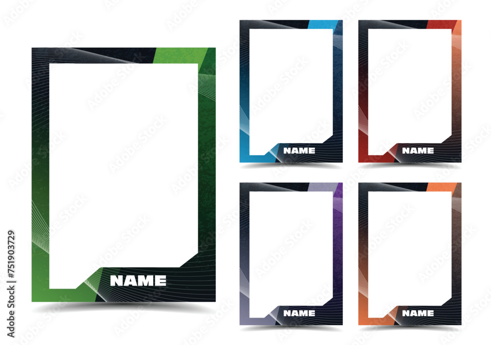 Sport player trading card frame border template design set Stock Vector ...