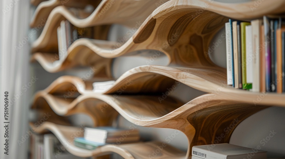 Organic-inspired Bookshelf, a bookshelf inspired by natural forms and ...