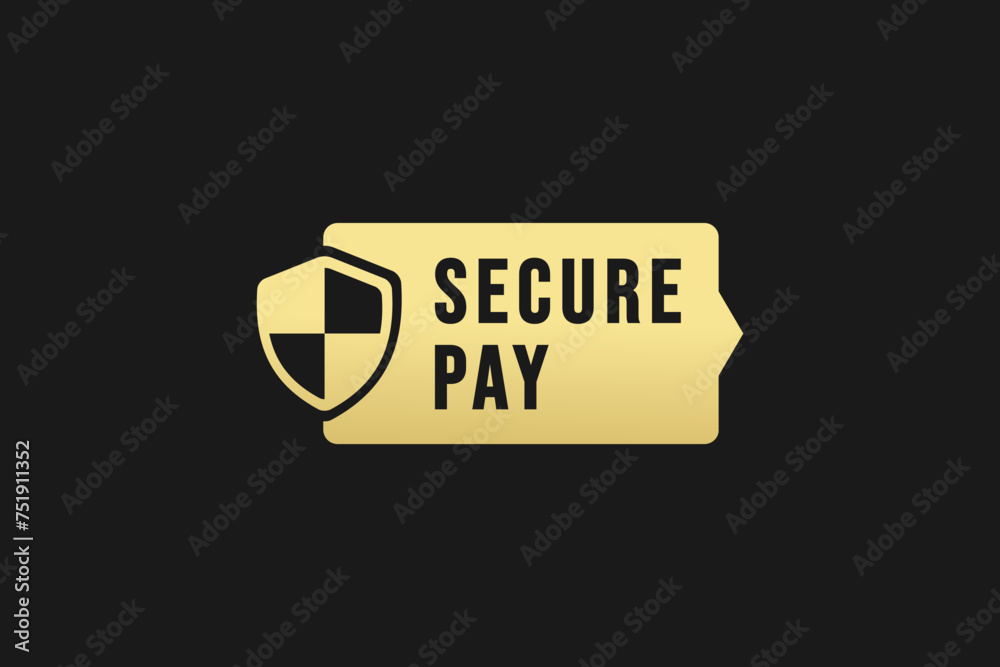 Secure pay label or secure pay logo vector isolated. Best Secure pay ...