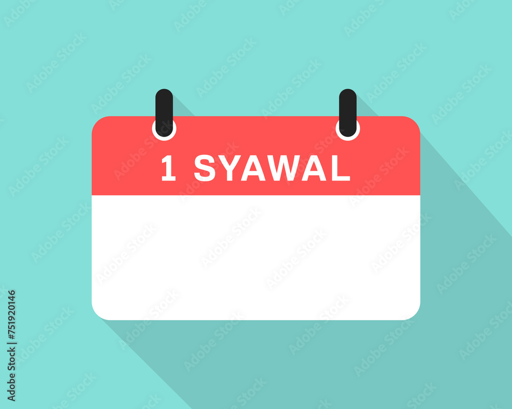 Islamic Hijri calendar for Syawal or Ramadan month. Vector illustration ...