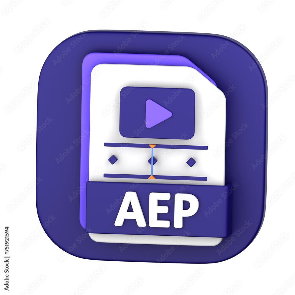 AEP File 3D Illustration for uiux, web, app, presentation, etc Stock ...