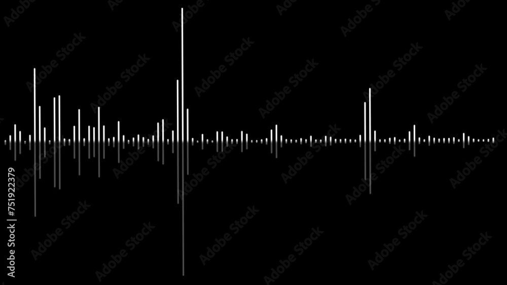 White audio waveform spectrum animation, spectrum audio animation ...