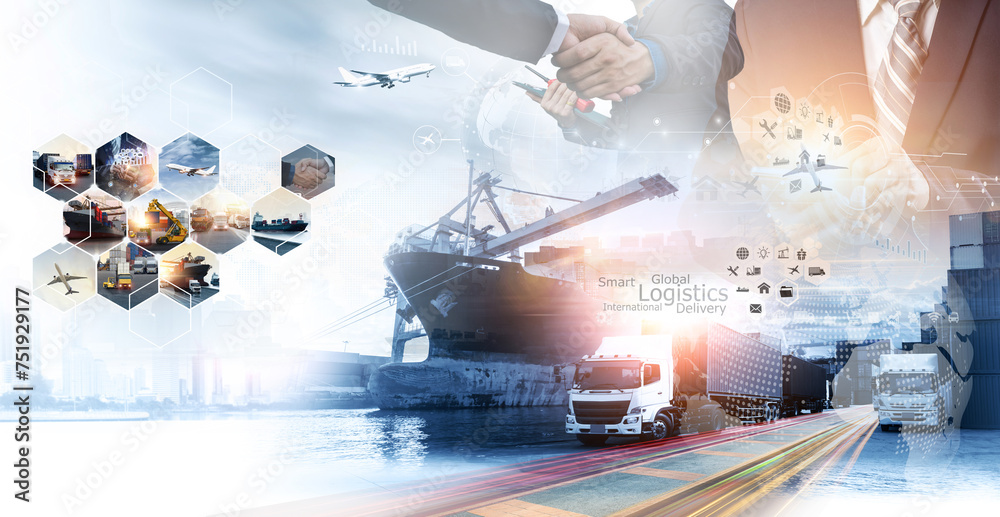 Smart technology concept with global logistics partnership Industrial ...