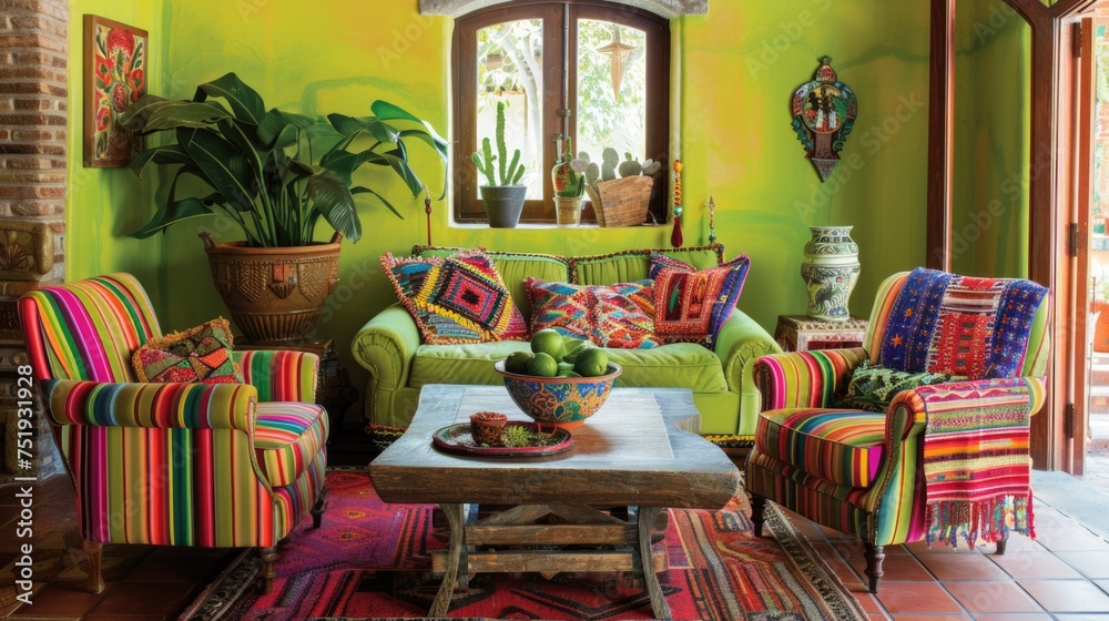 Cozy Mexican Lounge with Terracotta Flooring Terracotta tiles interior ...
