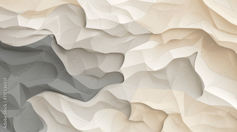 Elegant Wavy Paper Texture in Monochrome Shades Stock Illustration ...