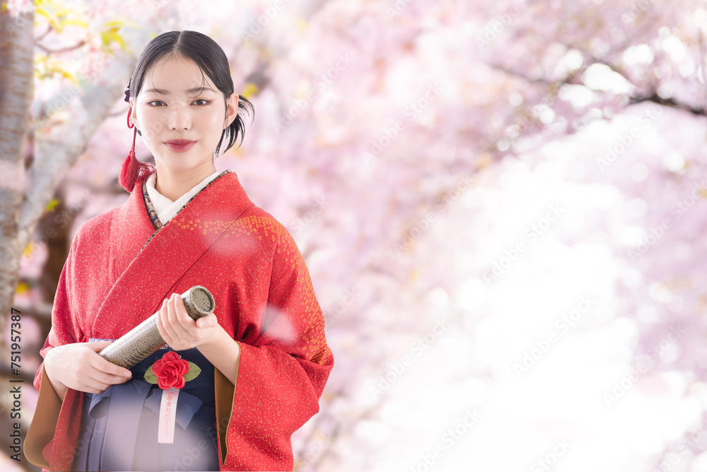 Image of Hakama at a Japanese college graduation ceremony looking at ...