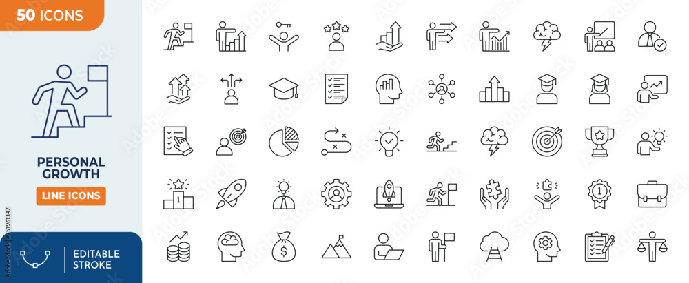 Personal Growth Line Editable Icon Set Stock Vector | Adobe Stock Personal Growth Line Editable Icon Set Stock Vector | Adobe Stock