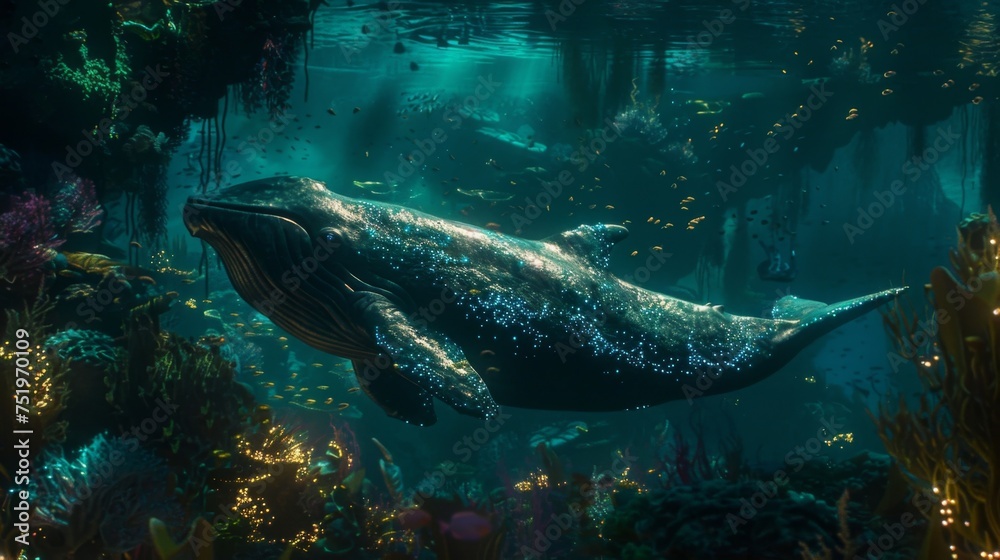 As the sun sets over the underwater kingdom Moby Dicks lair comes alive ...