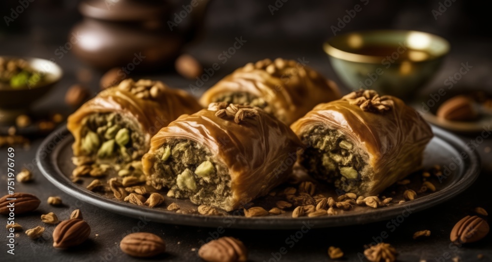 Deliciously flaky baklava, a sweet treat for any occasion Stock Photo ...