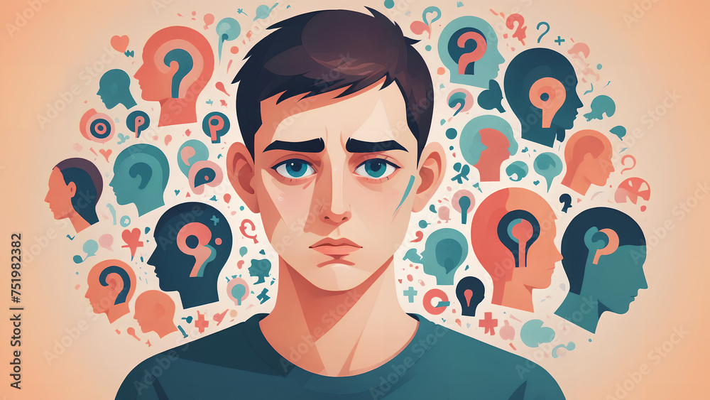 abstract Disassociative identity disorder mental health awareness Stock ...