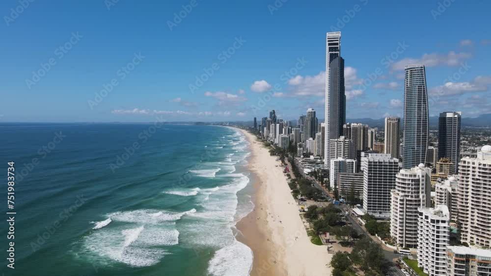 Aerial view showing Australia's iconic Gold Coast waterways and urban ...