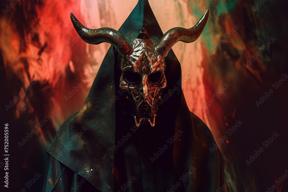 Culture and religion, fantasy concept. Baphomet devil creature with big ...