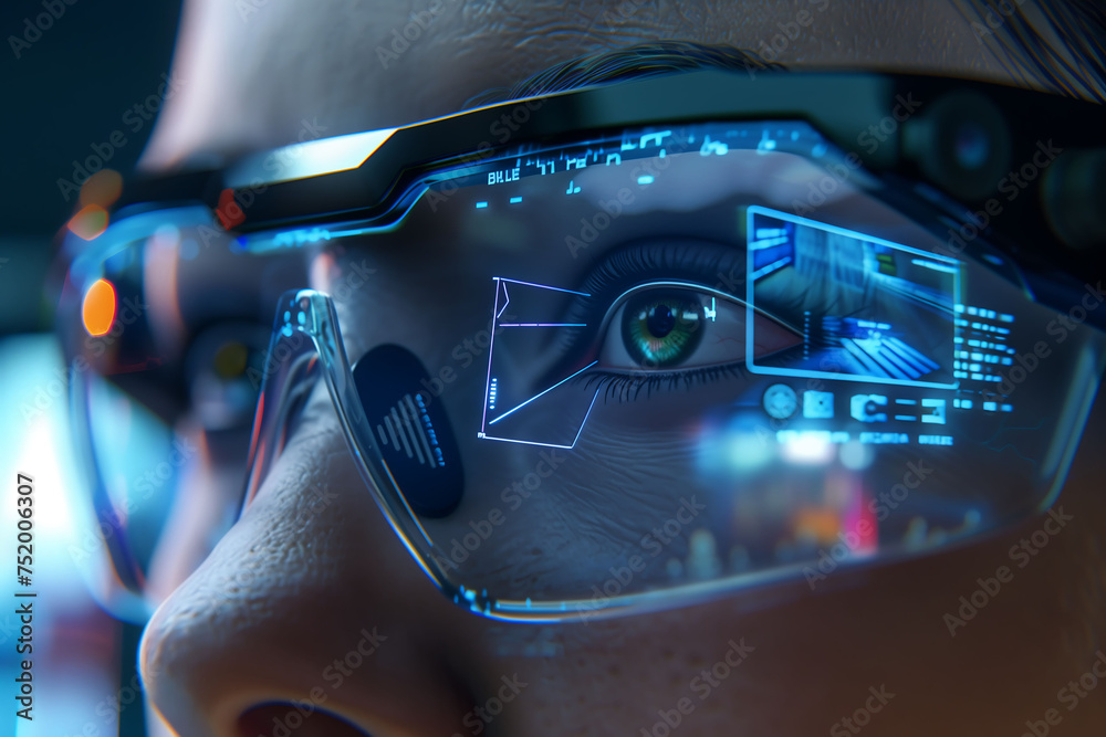 vr head mounted display vr glasses ai technology, future cyberpunk ...