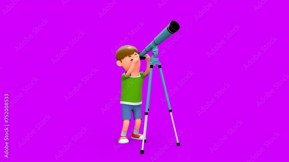 3D Rendered Animated Scene Of Cartoon Boy Seeing Stars In Sky With ...