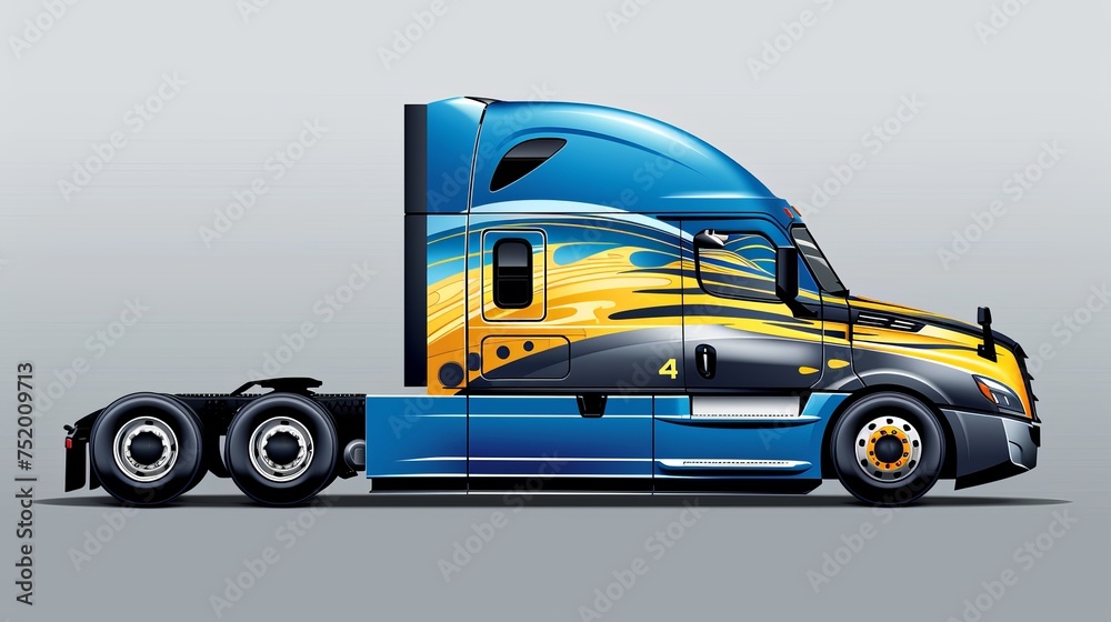 Vector-style app icon depicting a side view of a 2024 Freightliner ...