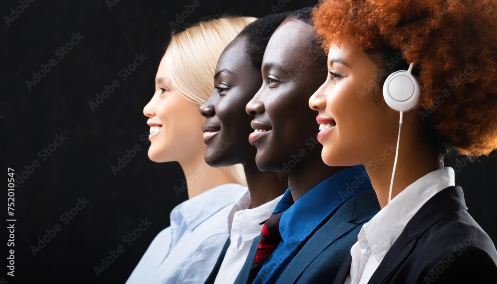 Silhouette face head in profile ethnic group of black African and ...