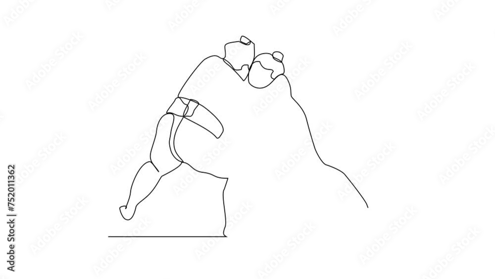 Animated self drawing of Sumo player video illustration. Sumo player ...