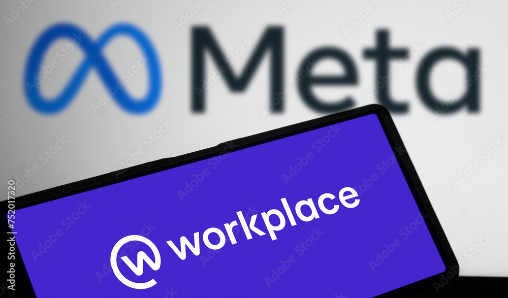 Dhaka, Bangladesh- 10 March 2024: Meta workplace logo is displayed on smartphone. Stock Photo ...
