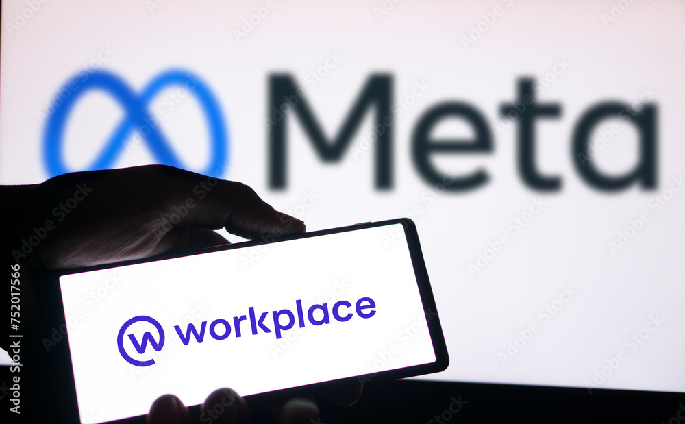 Dhaka, Bangladesh- 10 March 2024: Meta workplace logo is displayed on smartphone. Stock Photo ...