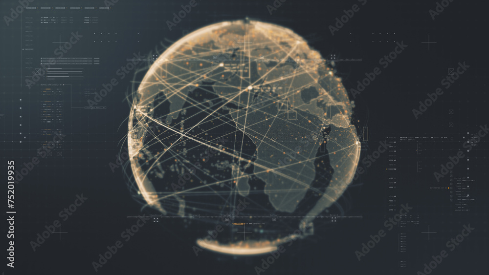 Futuristic digitally generated holographic planet Earth in a loop 360 ...