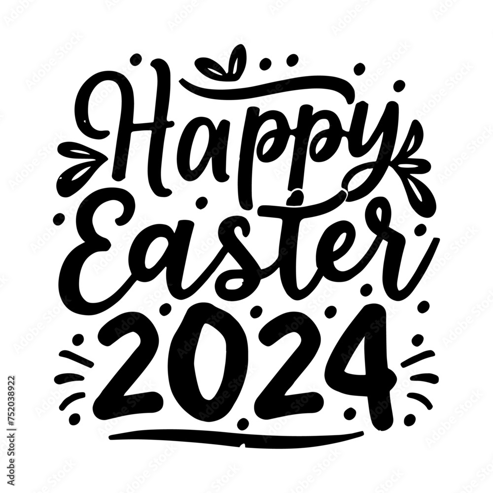 Vector t-shirt design, with the words "Happy Easter 2024" typography ...