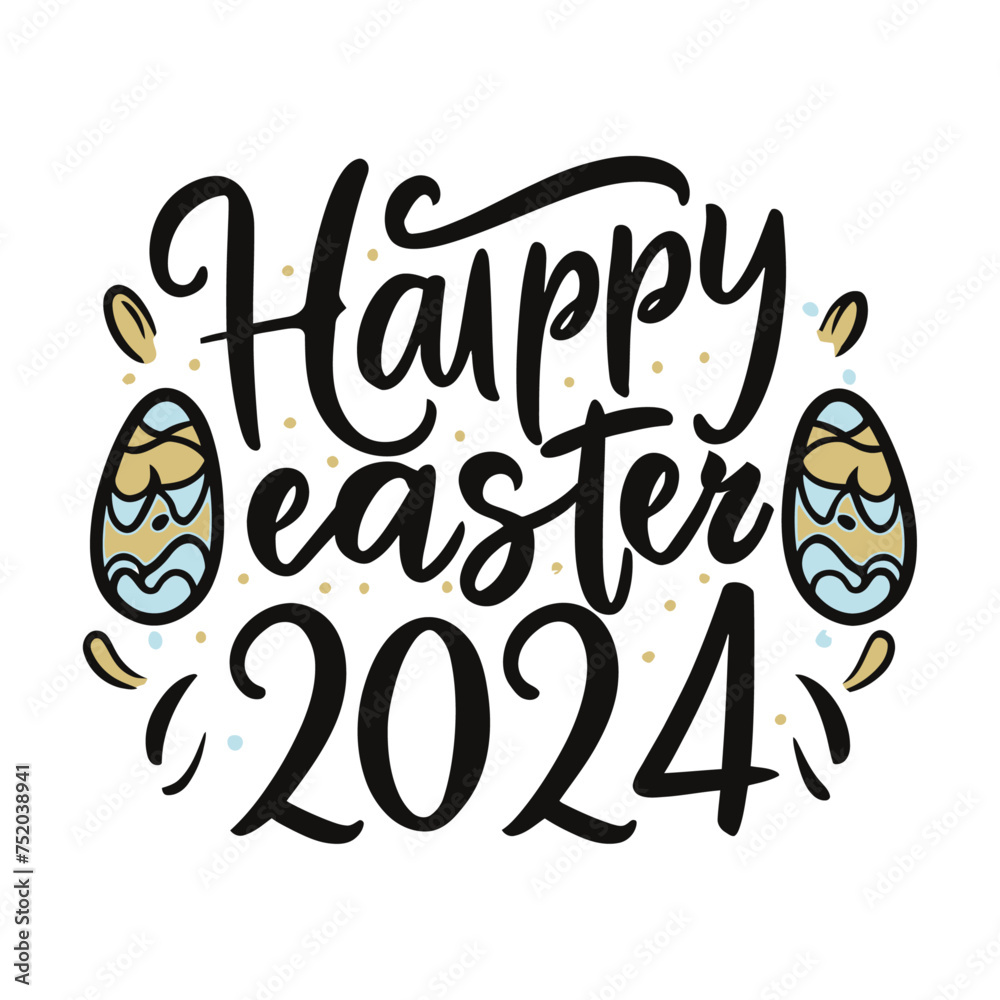 Vector t-shirt design, with the words "Happy Easter 2024" typography ...