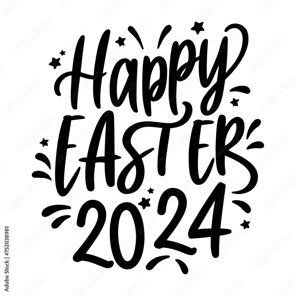 Vector t-shirt design, with the words "Happy Easter 2024" typography ...