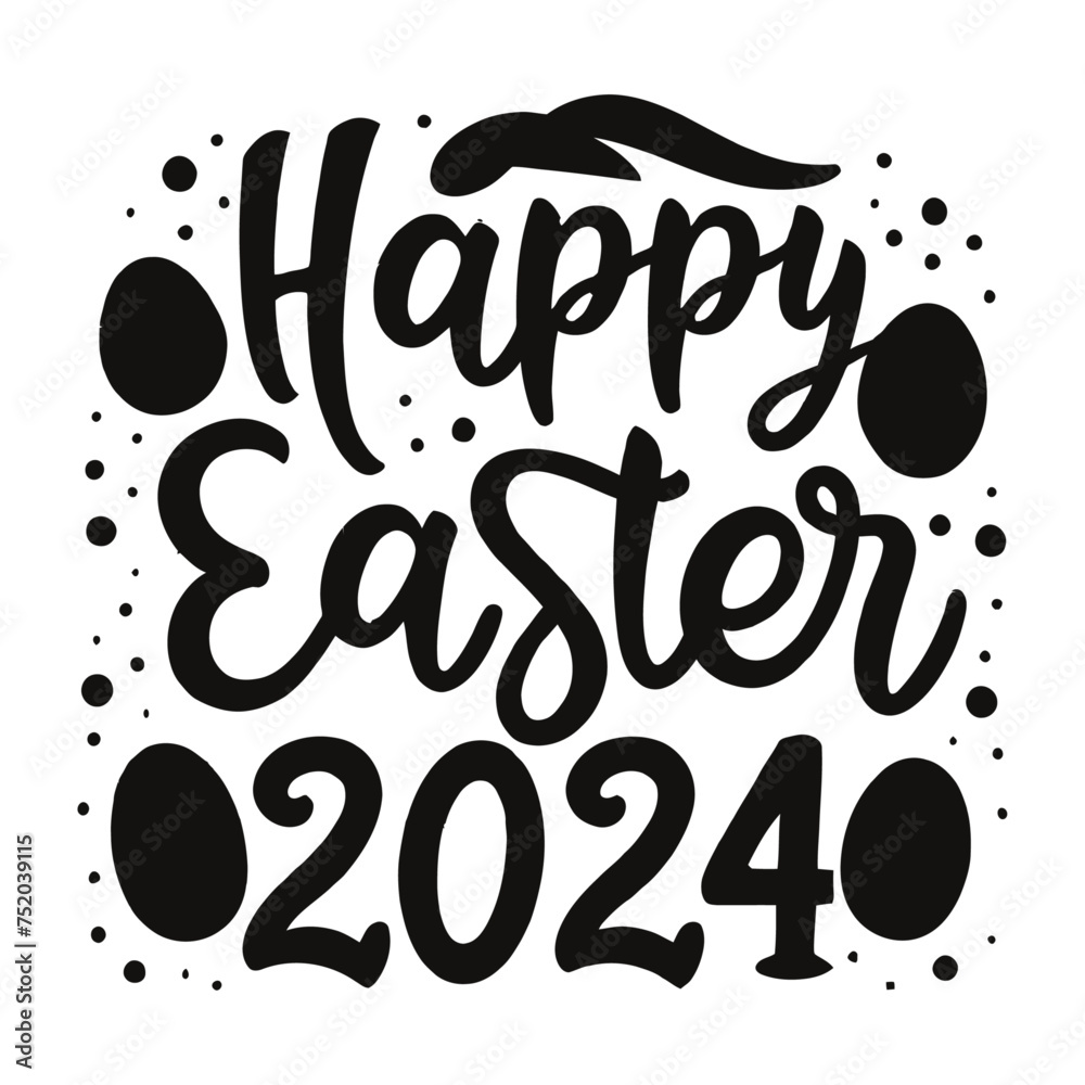 Vector t-shirt design, with the words "Happy Easter 2024" typography ...