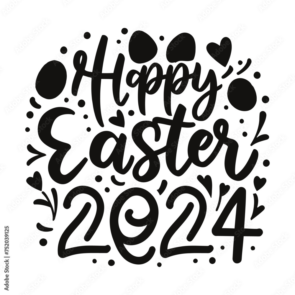 Vector t-shirt design, with the words "Happy Easter 2024" typography ...