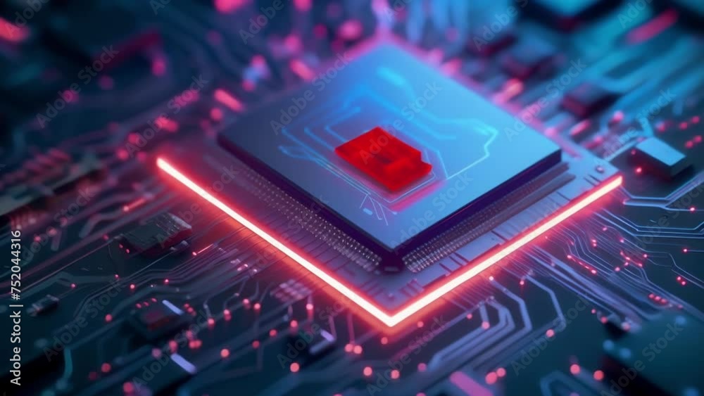 Vidéo Stock An image of a powerful and compact computer processor symbolizing the integration of ...