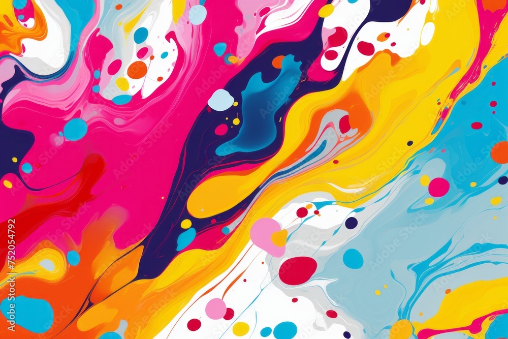 Retro-chic pop art color paint splash pattern, featuring a symphony of ...