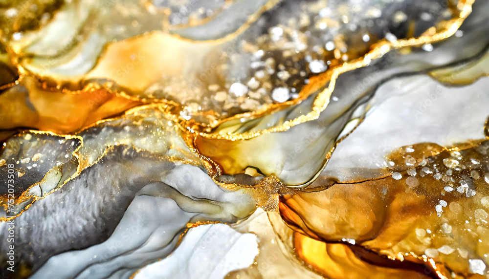 Gold and Silver Luxury Alcohol Ink Art Backgrounds Web graphics Stock ...