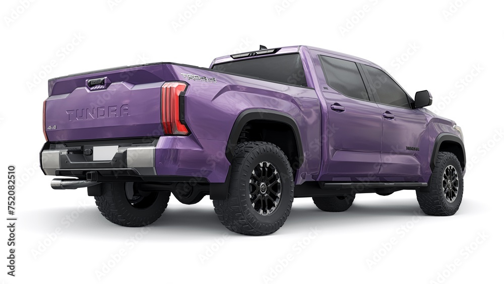 Dallas, USA. February 23, 2024: Toyota Tundra TRD SR5 2022 violet full ...