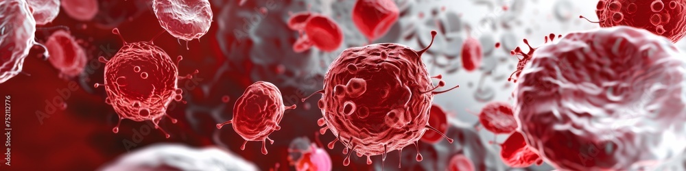 Red Blood cell 3d vein flow platelet wave of Blood cell cancer medicine ...