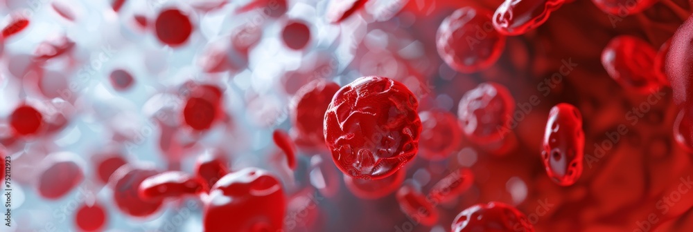 Ilustração do Stock: Red Blood cell 3d vein flow platelet wave of Blood ...