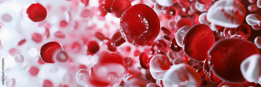 Red Blood cell 3d vein flow platelet wave of Blood cell cancer medicine ...