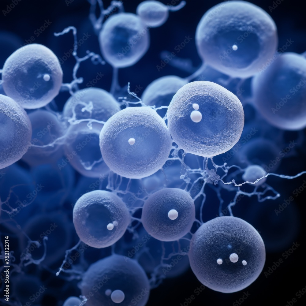 Basophils: Rare white blood cells, against a mysterious indigo ...