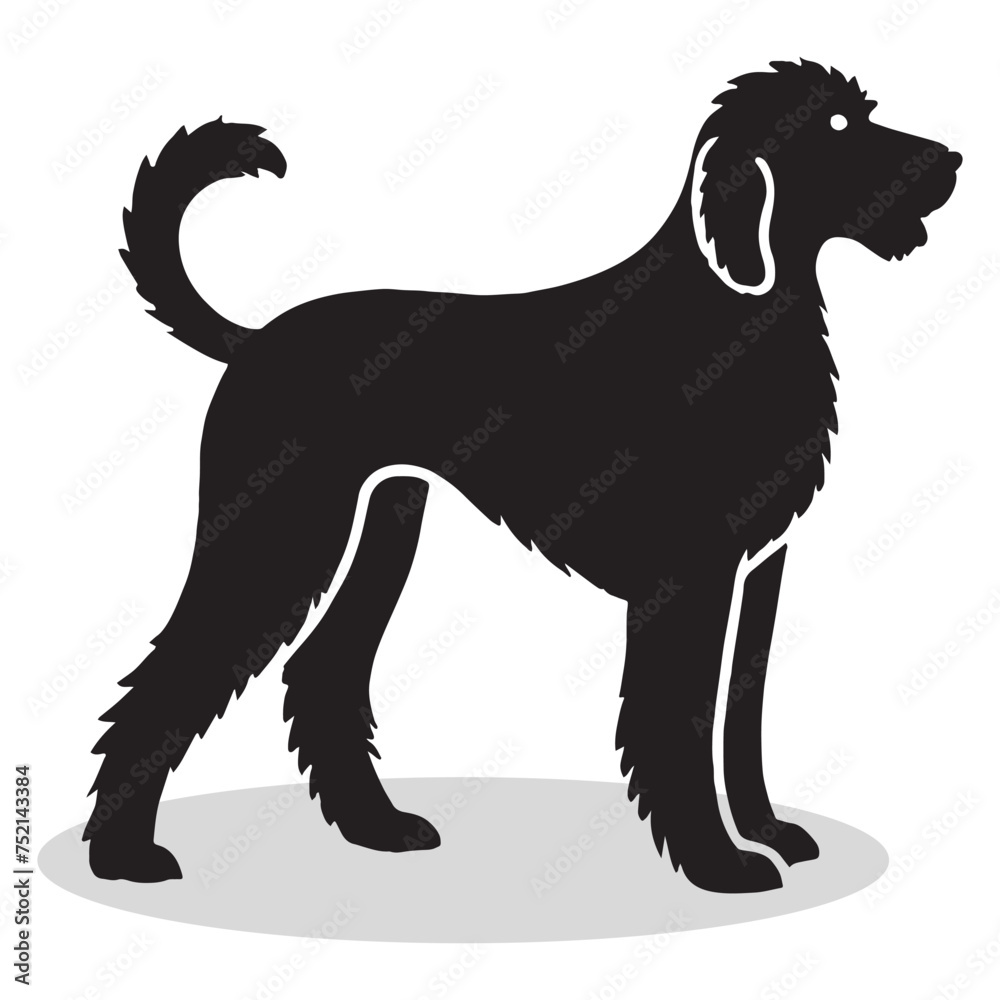 Goldendoodle Retriever silhouettes and icons. Black flat color simple ...